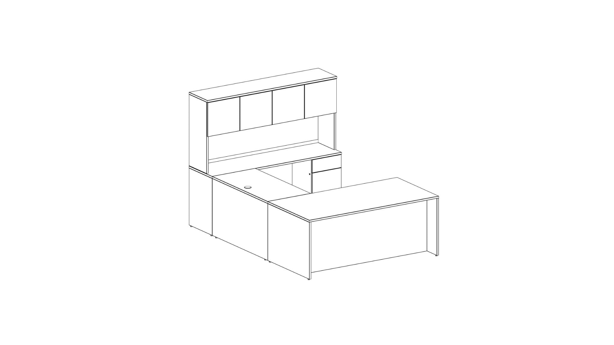 Concept 400e Executive Desk by GroupeLacasse (QS-Plan-05) – Wholesale Office Furniture
