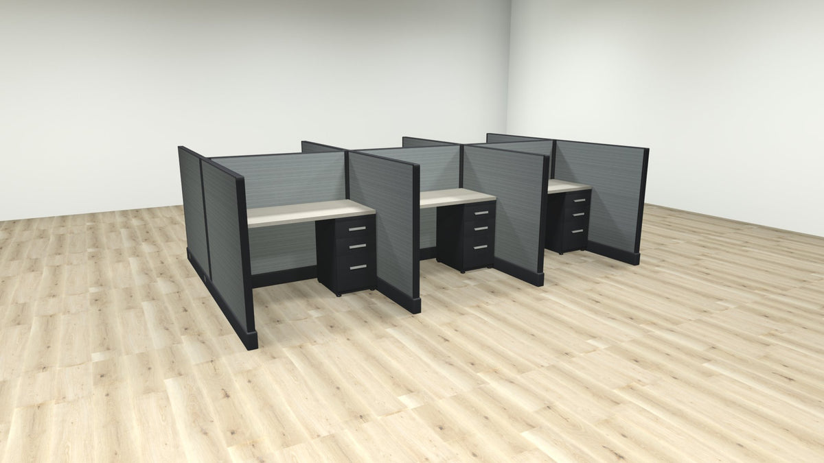 6-Pack Call Center Cubicles (4x4, 39"H) - Get Efficient! – Wholesale ...